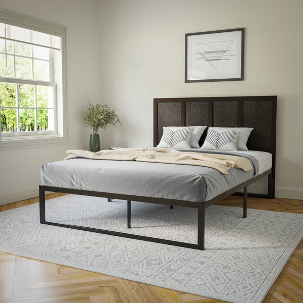 Red Barrel Studio® Raima Paneled Solid Wood Adjustable Headboard for Universal Metal Bed Frames ...